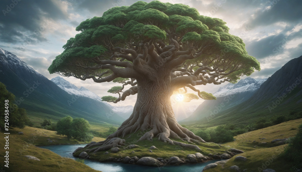 Yggdrasil Tree Of Life. Viking World Tree Of Norse Mythology ...