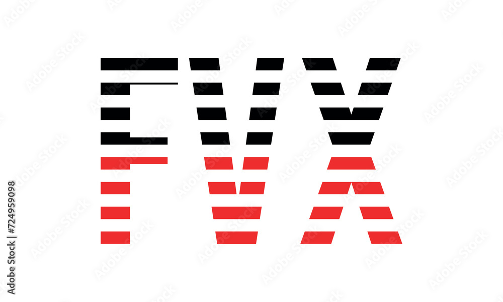 FVX three initial letter iconic line negative space minimal logo design ...