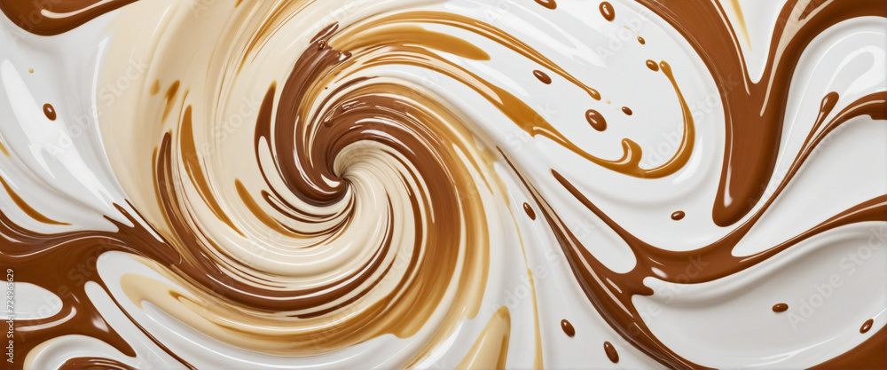 Caramel splash milk sauce chocolate liquid background cream explosion ...