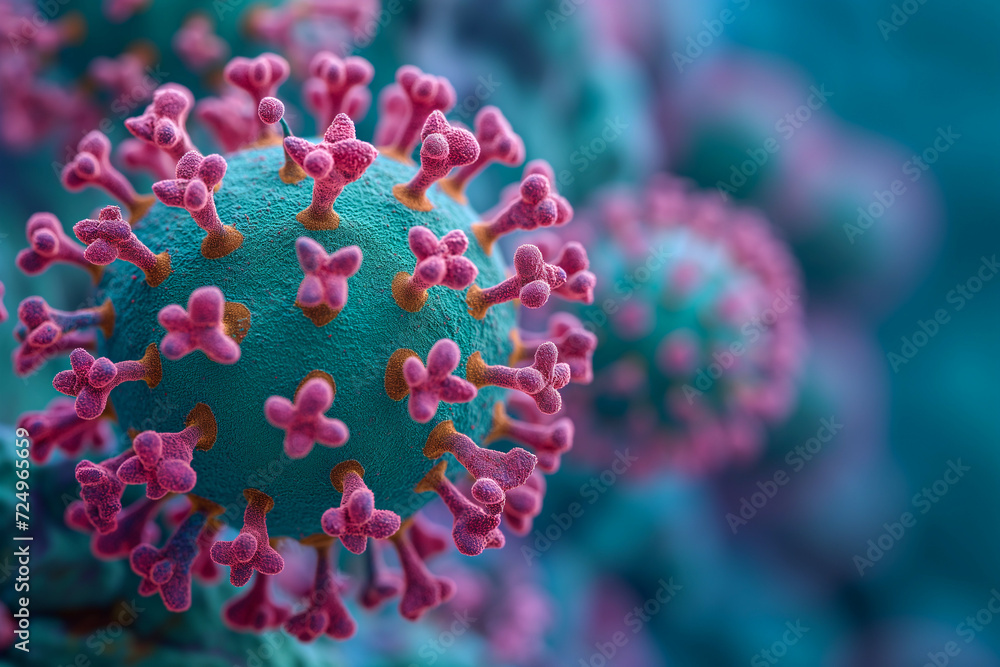 virus, infectious viral agent, parasite under the microscope, medicine ...