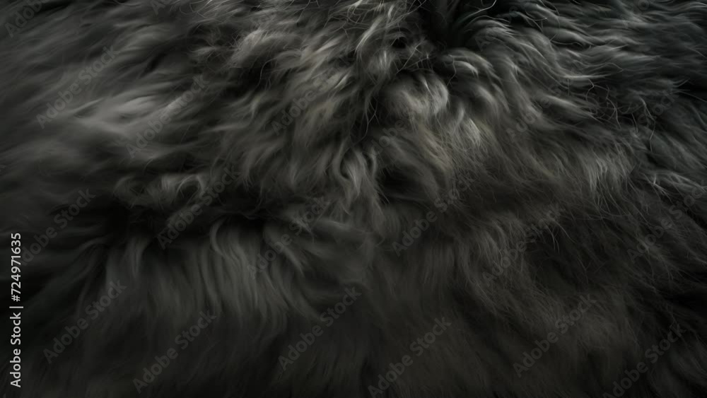 Vidéo Stock Black fur background texture moving 4k. Smooth soft black ...
