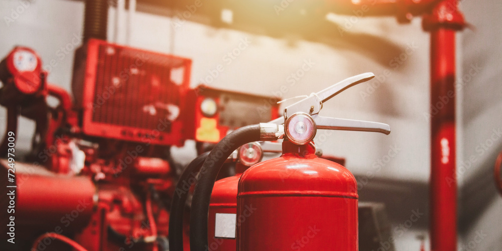 Engineer check fire suppression system,check fire extinguisher tank in ...