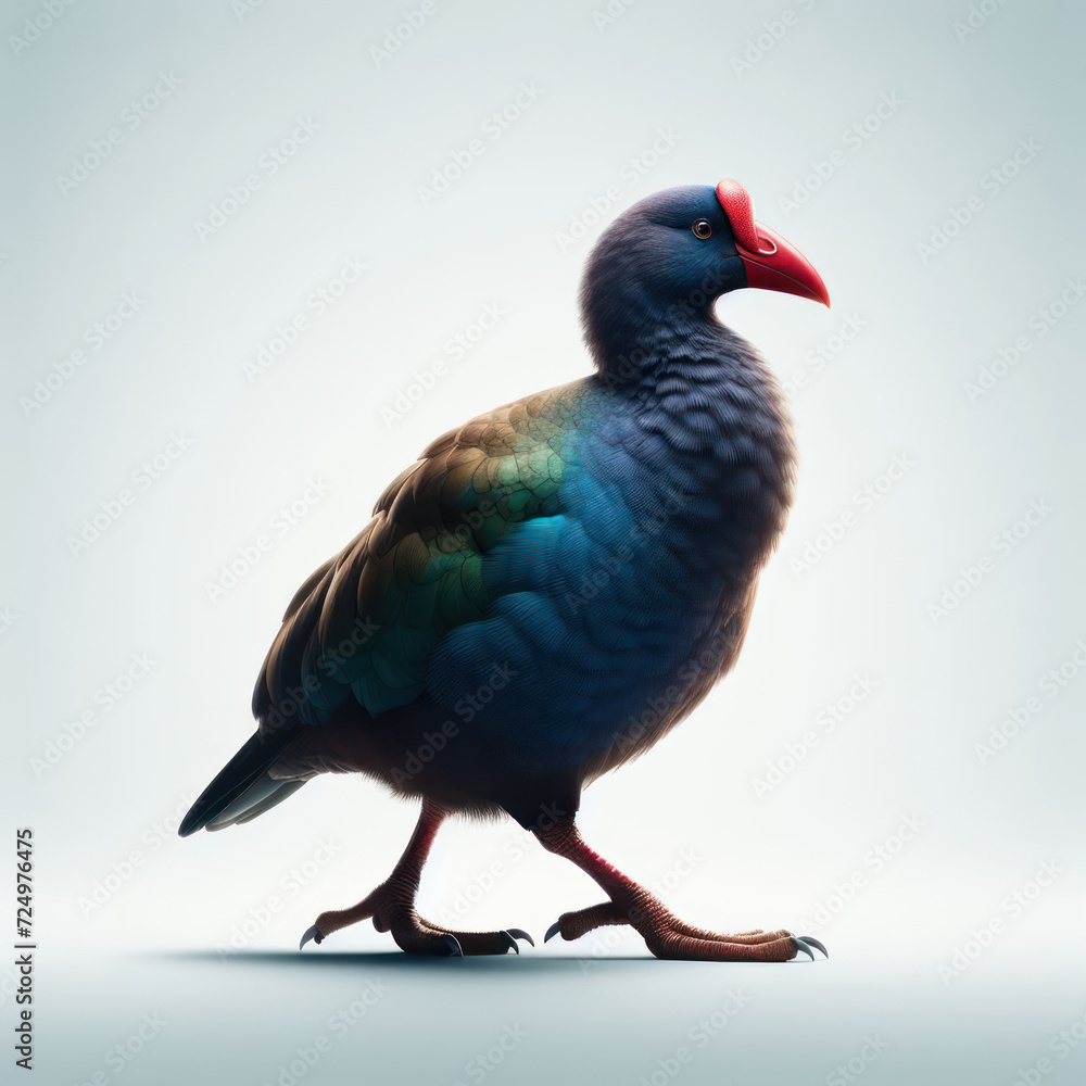 Takahe - Endemic flightless of New Zealand, endangered bird, Porphyrio ...