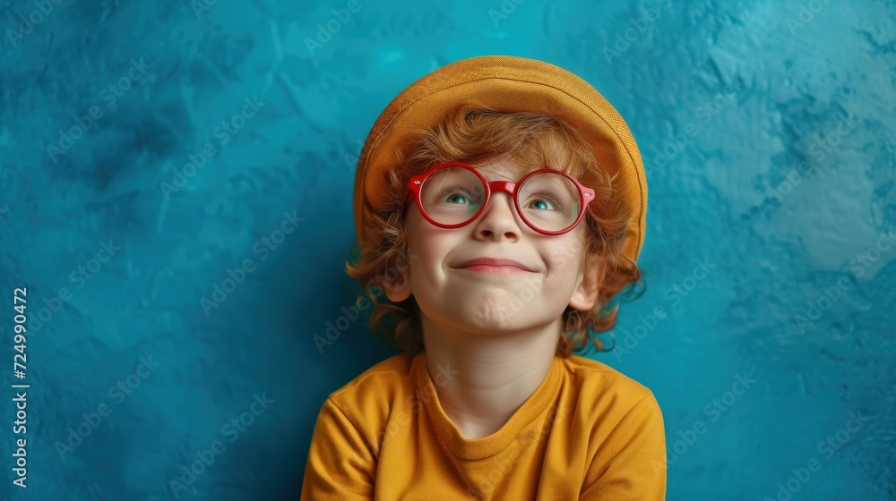 A Shoulder-Up Photo of a Young Boy in Yellow, Amused and Slightly ...