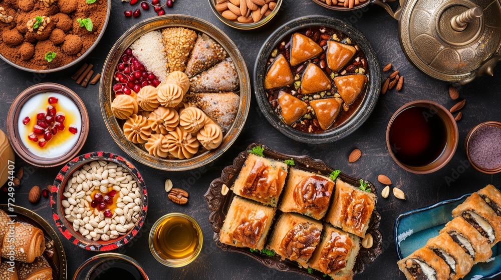 Arabic Cuisine: Middle Eastern desserts. Delicious collection of ...