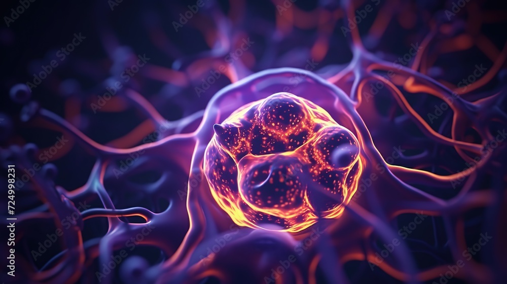 Microscopic cells. Tissue under the microscope. Scientific medical ...