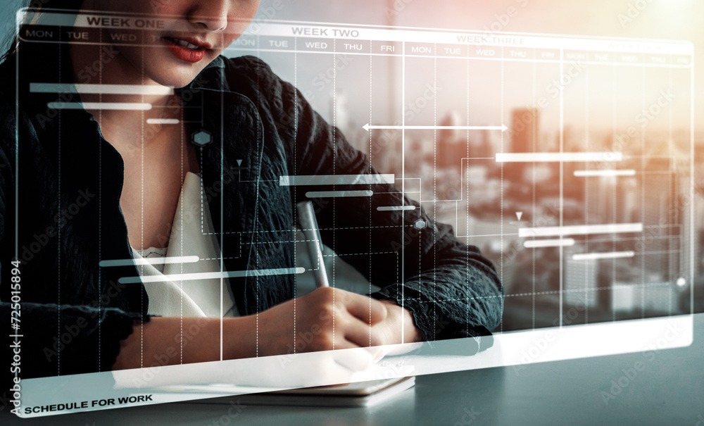 Project management schedule for business planning. Modern graphic ...