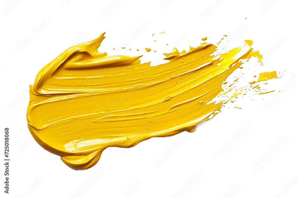 Isolated stroke of mustard paint on a transparent background Stock ...