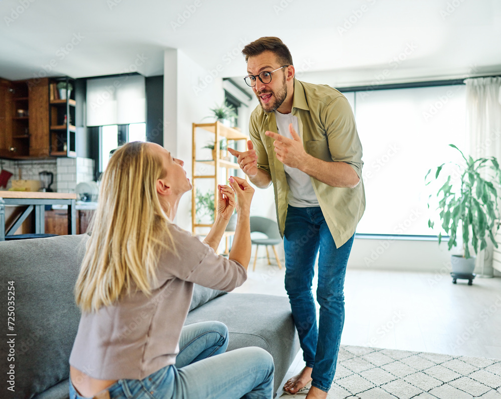 woman man arguing couple problem conflict female relationship young ...