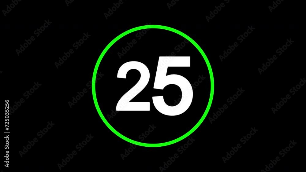 30 seconds countdown timer on transparent background with alpha channel ...