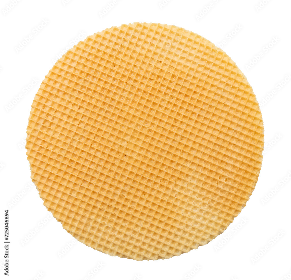 Round shaped wafer sheet on a white background. Wafer isolate. Bakery ...