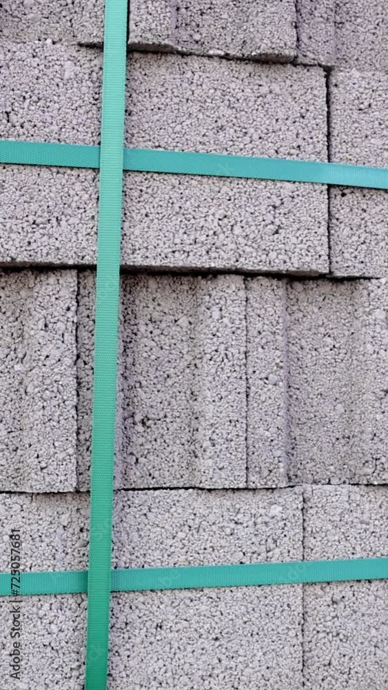 Vidéo Stock Close-up of blocks at construction site, pumice stone ...