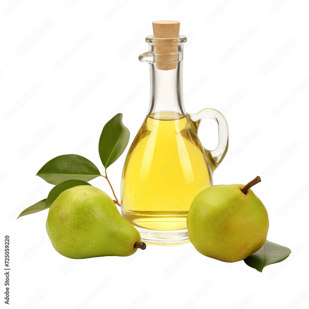 fresh raw organic yali pear oil in glass bowl png isolated on white ...