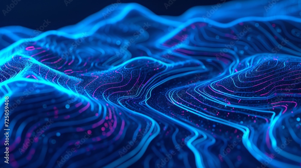 3D Topographic map background concept. Topo contour map. Rendering ...