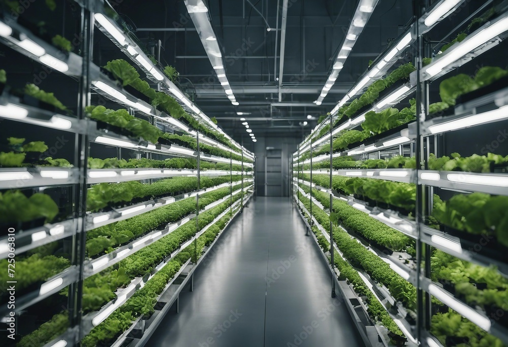 Hydroponics vertical farm in building with high technology farming ...