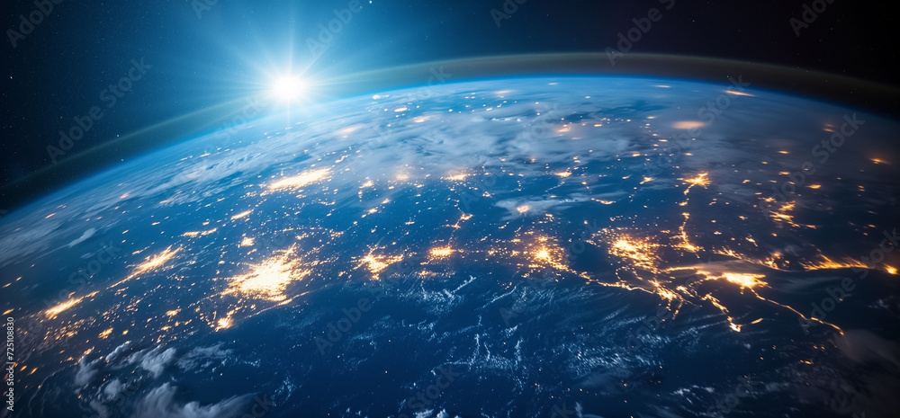 Surface of Earth planet in deep space. Outer dark space wallpaper ...