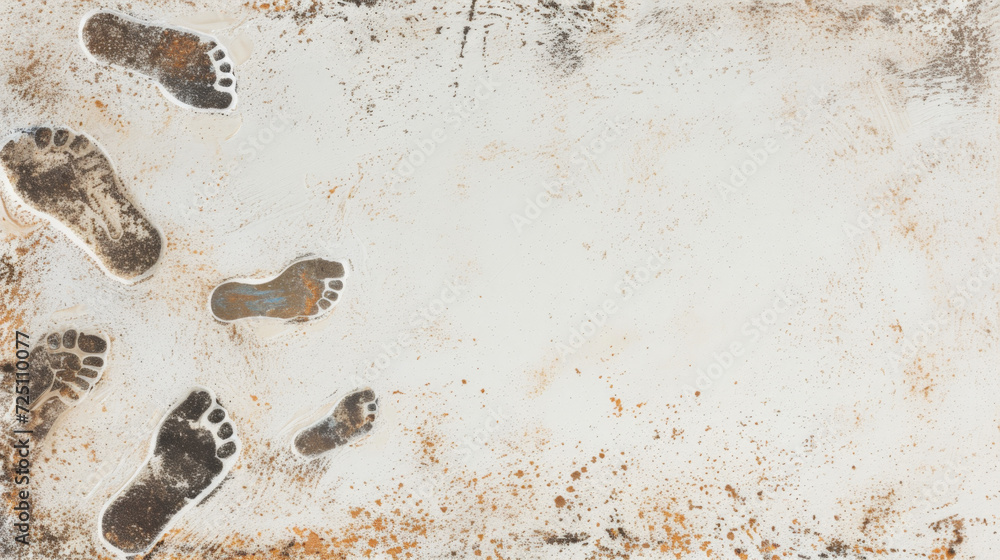 Dark footprints on a vintage grunge background background. Stock ...