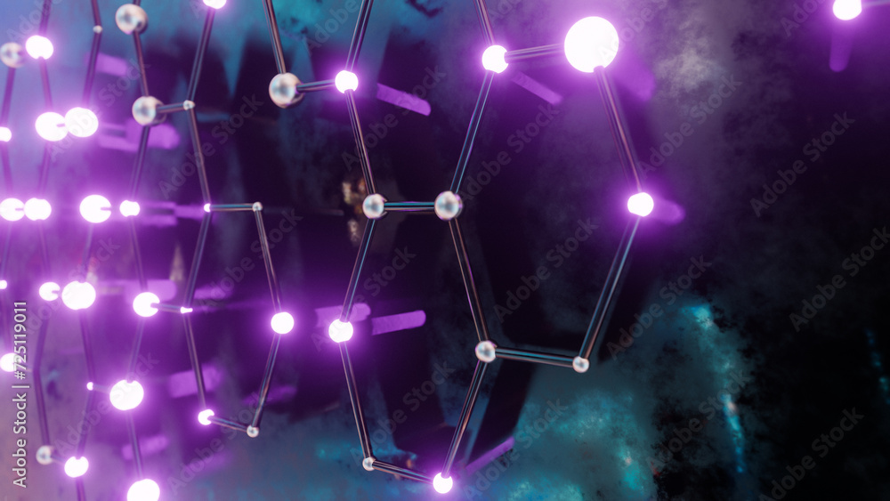 3d rendering of minimalist yet complex representation of a network ...