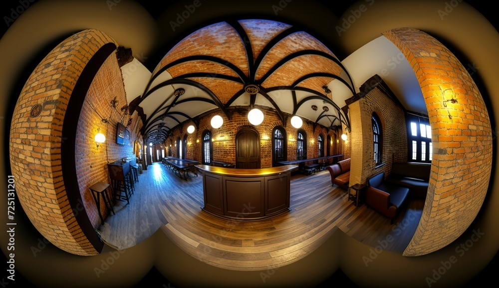 full spherical seamless hdri 360 panorama in interior stylish vintage ...