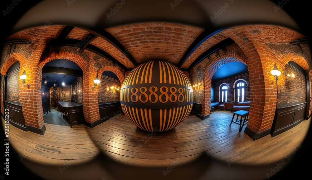 full spherical seamless hdri 360 panorama in interior stylish vintage ...