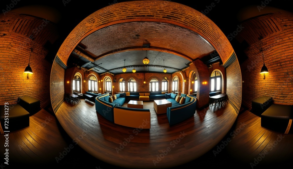 full spherical seamless hdri 360 panorama in interior stylish vintage ...