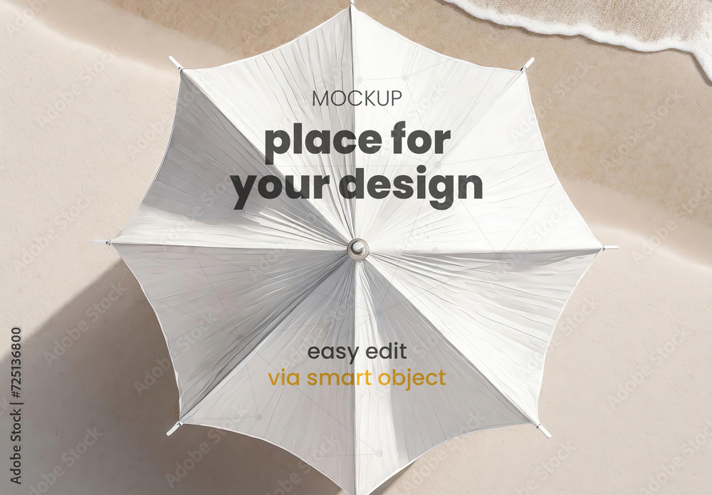 Parasol Umbrella Sun Beach Mockup Stock Template | Adobe Stock