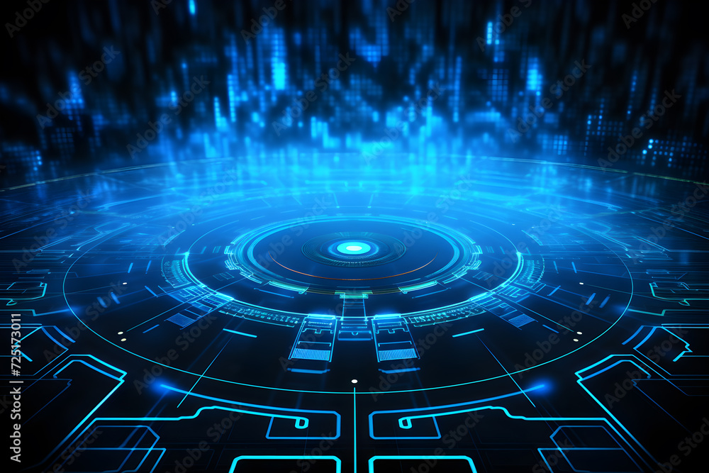 abstract technology background, technology background with HUD design ...