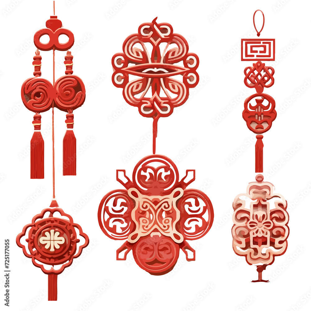 Set of The Art of Chinese Knots Traditional Designs in Vibrant ...