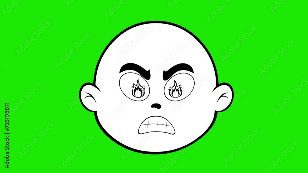 video drawing animation face emoticon character cartoon with fire in ...