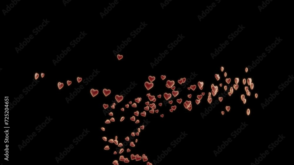 Whirlwind Of Hearts On Alpha. A whirlwind of red hearts with golden ...