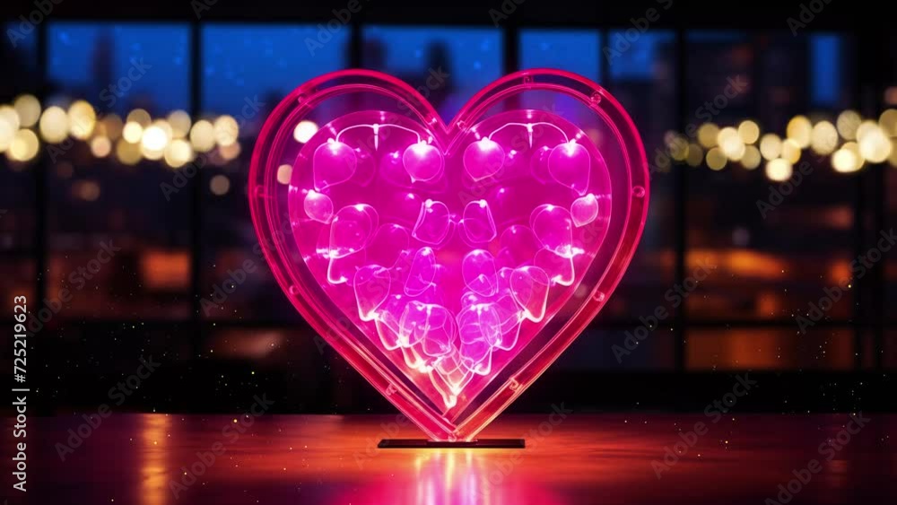 special heart shaped neon lights for valentines day. glowing heart for ...