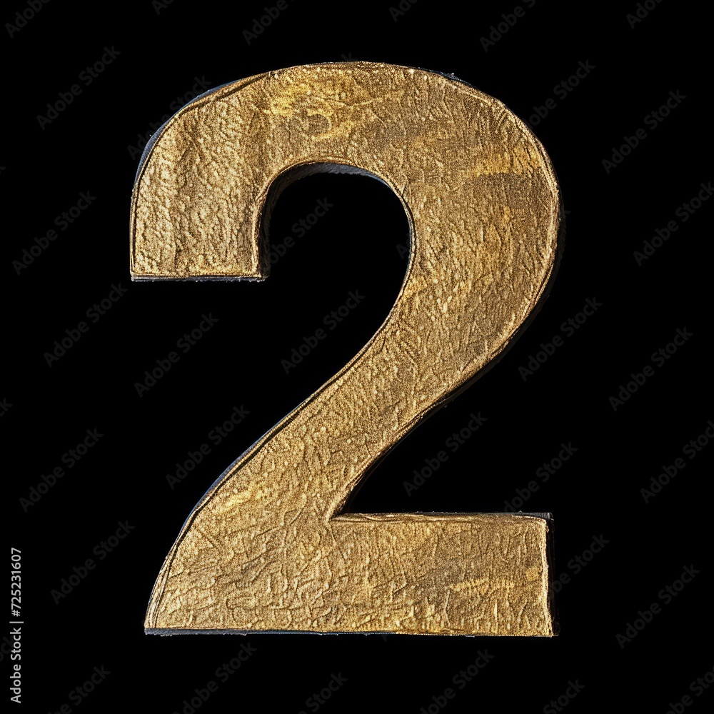 Number 2 Logo Gold Shiny Symbol Unique Generative AI Stock Illustration ...