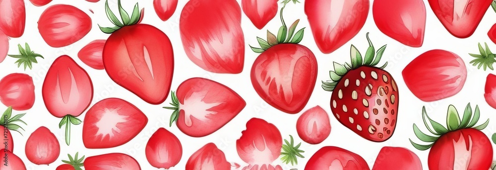 Watercolor strawberries illustration isolated on white background ...