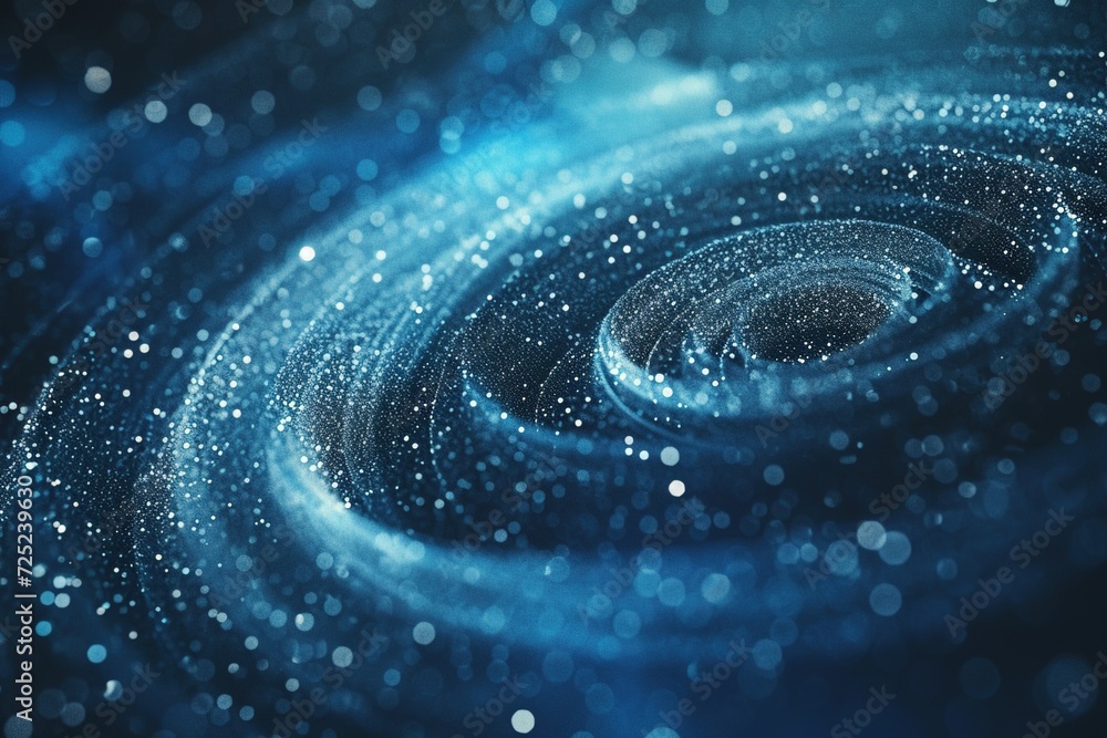 Blue Liquid Motion with Circles and Ripples in Nature-inspired Abstract ...