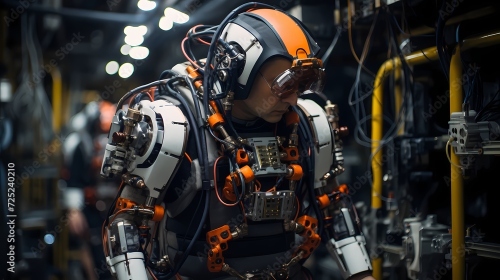 Advanced military exoskeleton suit prototype being tested in a top ...