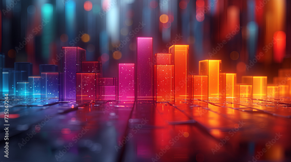 3-D graph visualization - futuristic - data analytics - data analysis ...