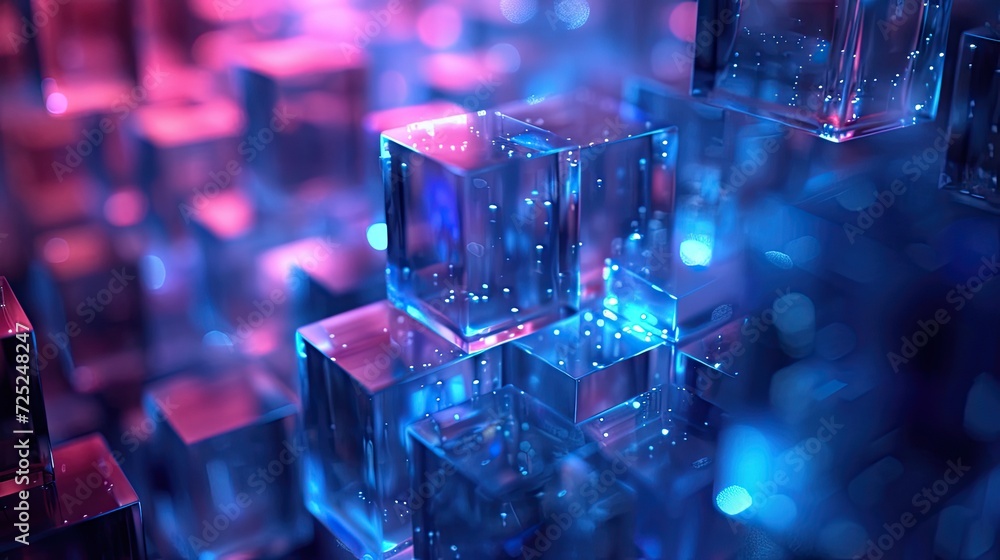 3d background transparent abstract blue squares, 3d background 4, in ...