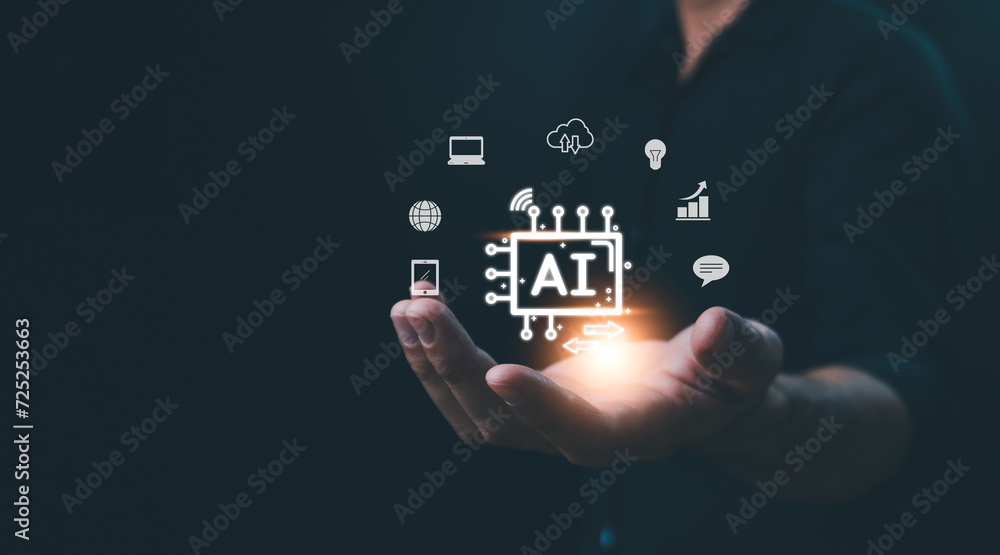 Ai technology, Artificial Intelligence. man using technology smart ...