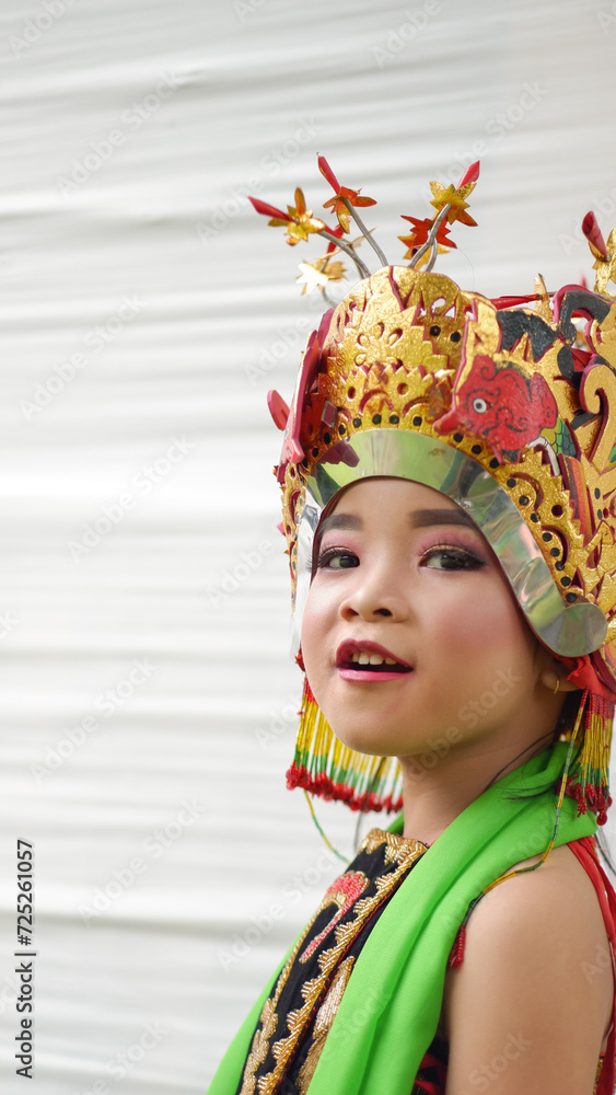 Young traditional Javanese Dancer show on the gandrung dance ...