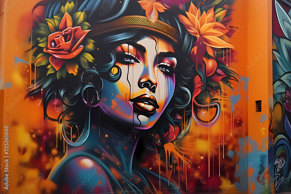 Street art graffiti on the wall street artist graffiti artist spray ...