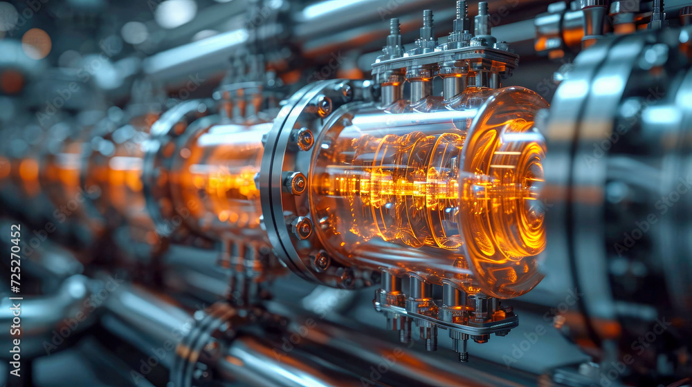 Industrial high tech transparent glowing translucent energy shell and ...