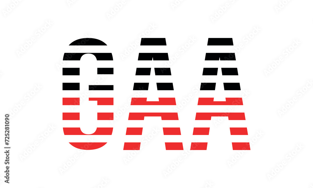 GAA three initial letter iconic line negative space minimal logo design ...