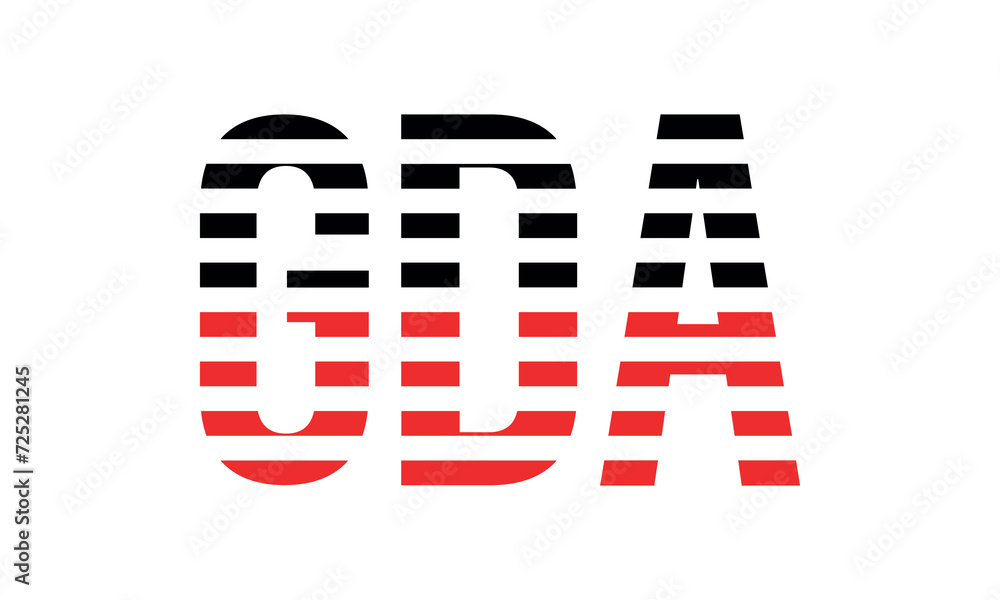 GDA three initial letter iconic line negative space minimal logo design ...