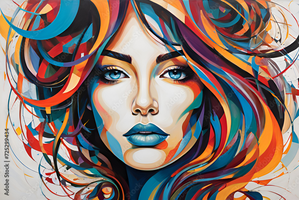 An abstract female image depicting the tumultuous and disorganized ...