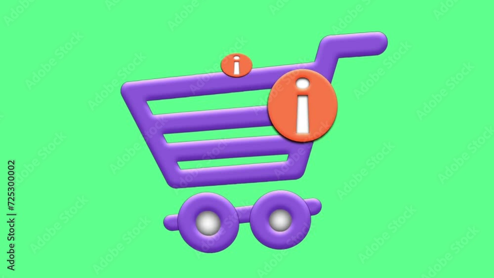 Animated icon shopping cart, alert, attention, caution, spanish ...