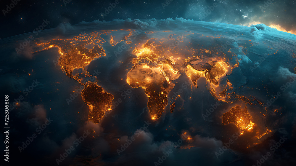 map of the world with the continents labeled generative ai Stock ...