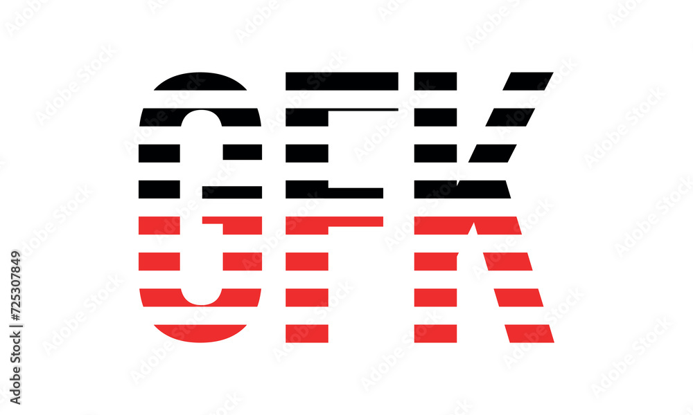 GFK three initial letter iconic line negative space minimal logo design ...