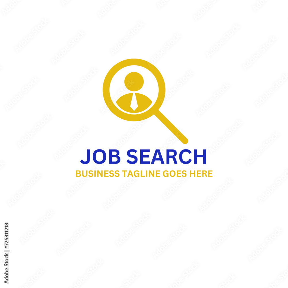 Logo of a stylized Job Seekers and Magnifying Glass. 4 colors included ...