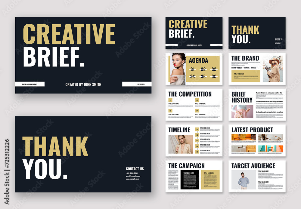 Creative Brief Presentation Template Stock Template | Adobe Stock