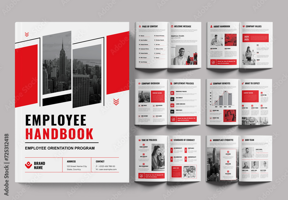 HR Employee Handbook Template Design Stock Template | Adobe Stock
